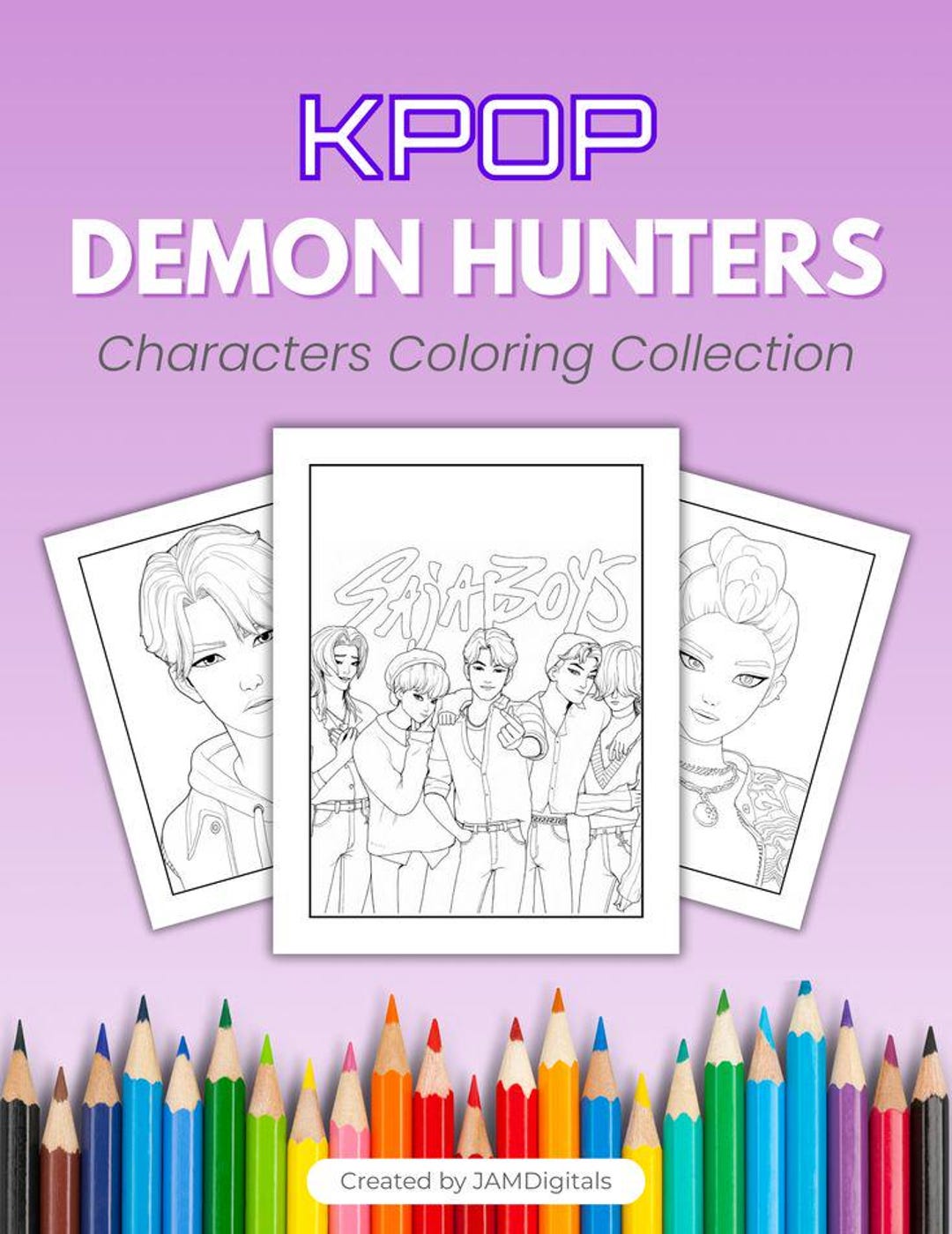 K-pop Demon Hunters Coloring Book – Fan Art for Kids & Teens - Etsy