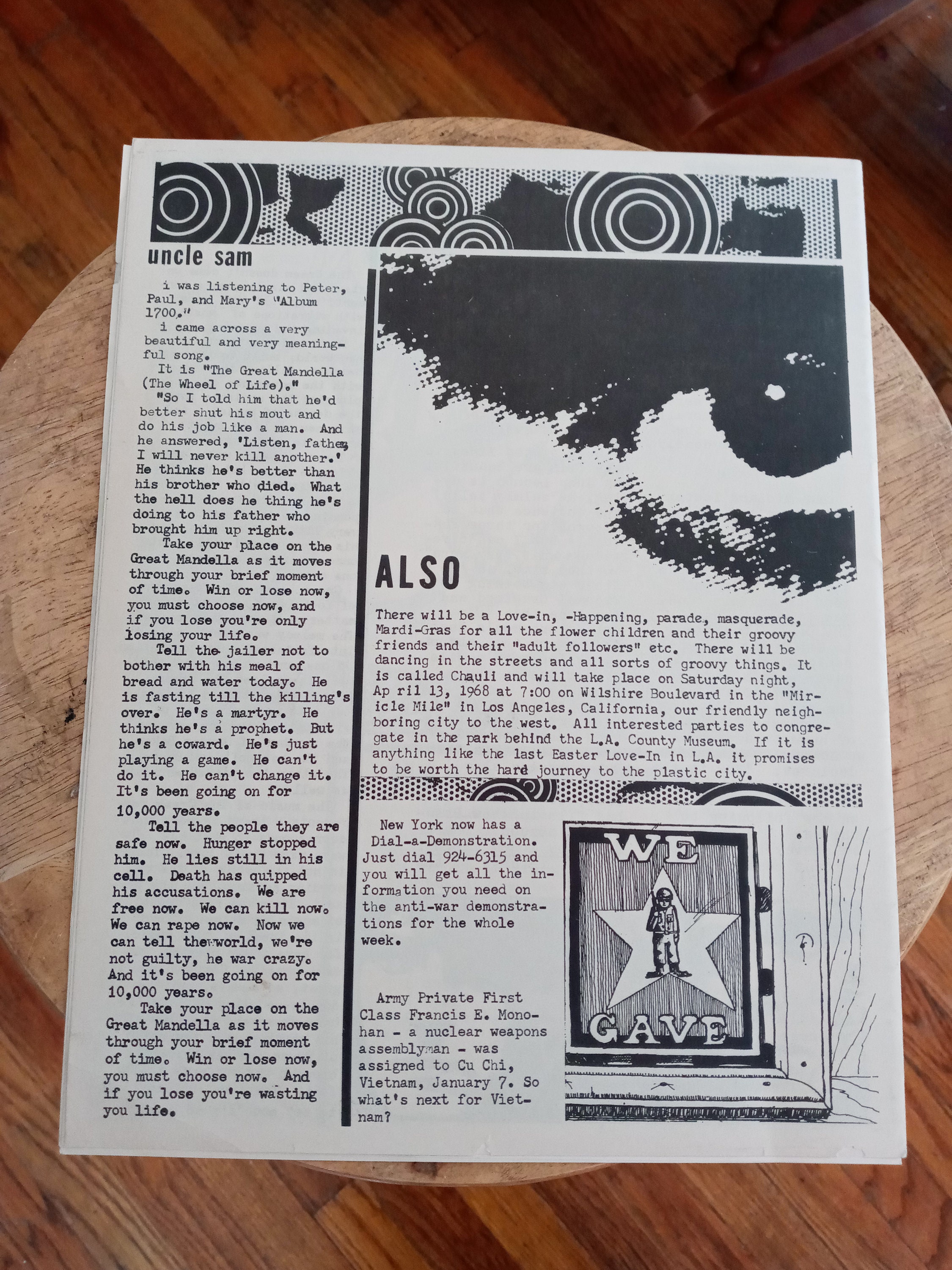 1968 the American Dream Vietnam War Protest / Activism Hippie Zine Only ...