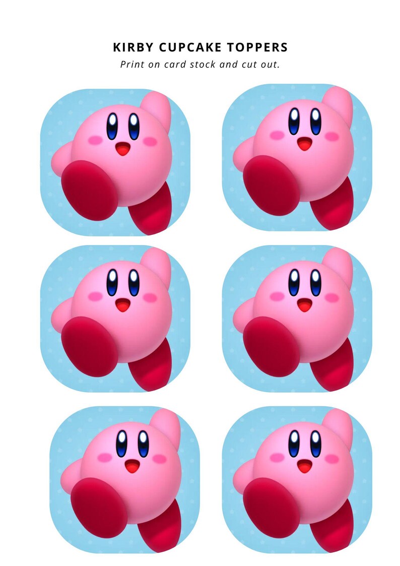 Kirby Cupcake Toppers - Etsy