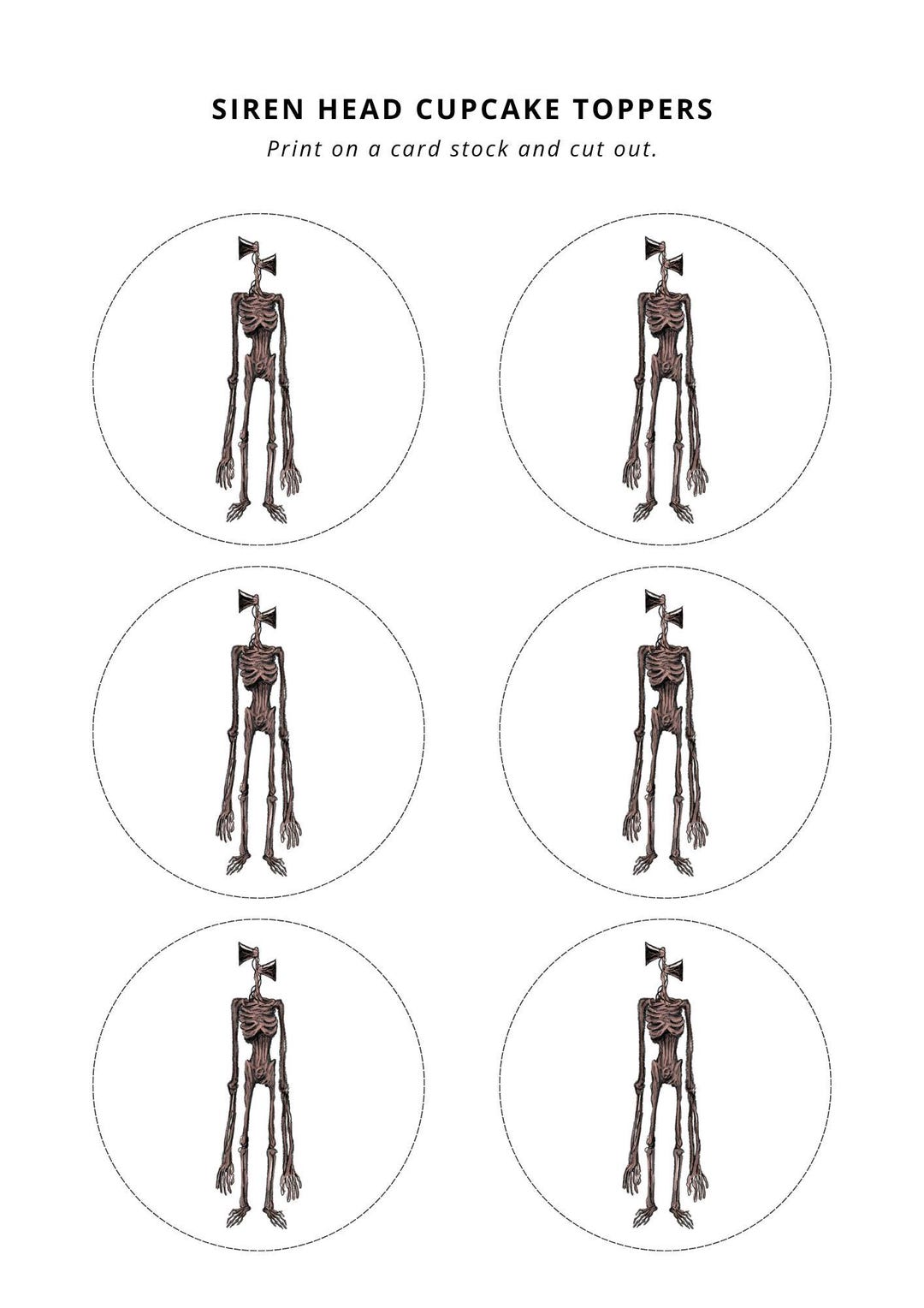 Siren Head Cupcake Toppers - Etsy UK