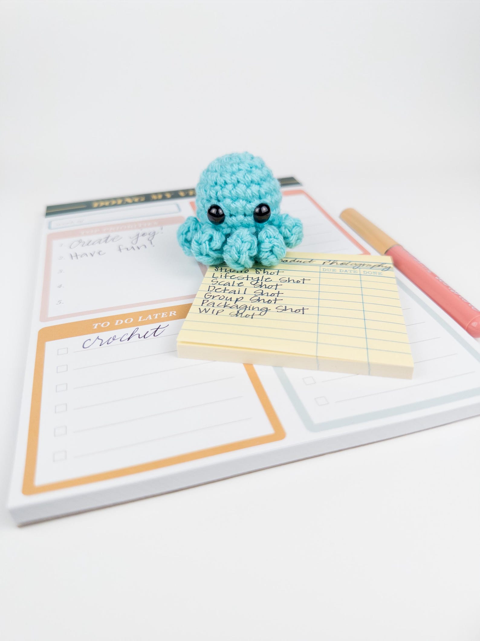 Small Crochet Octopus Desk Friend - Handmade Plushie for Fun and ...