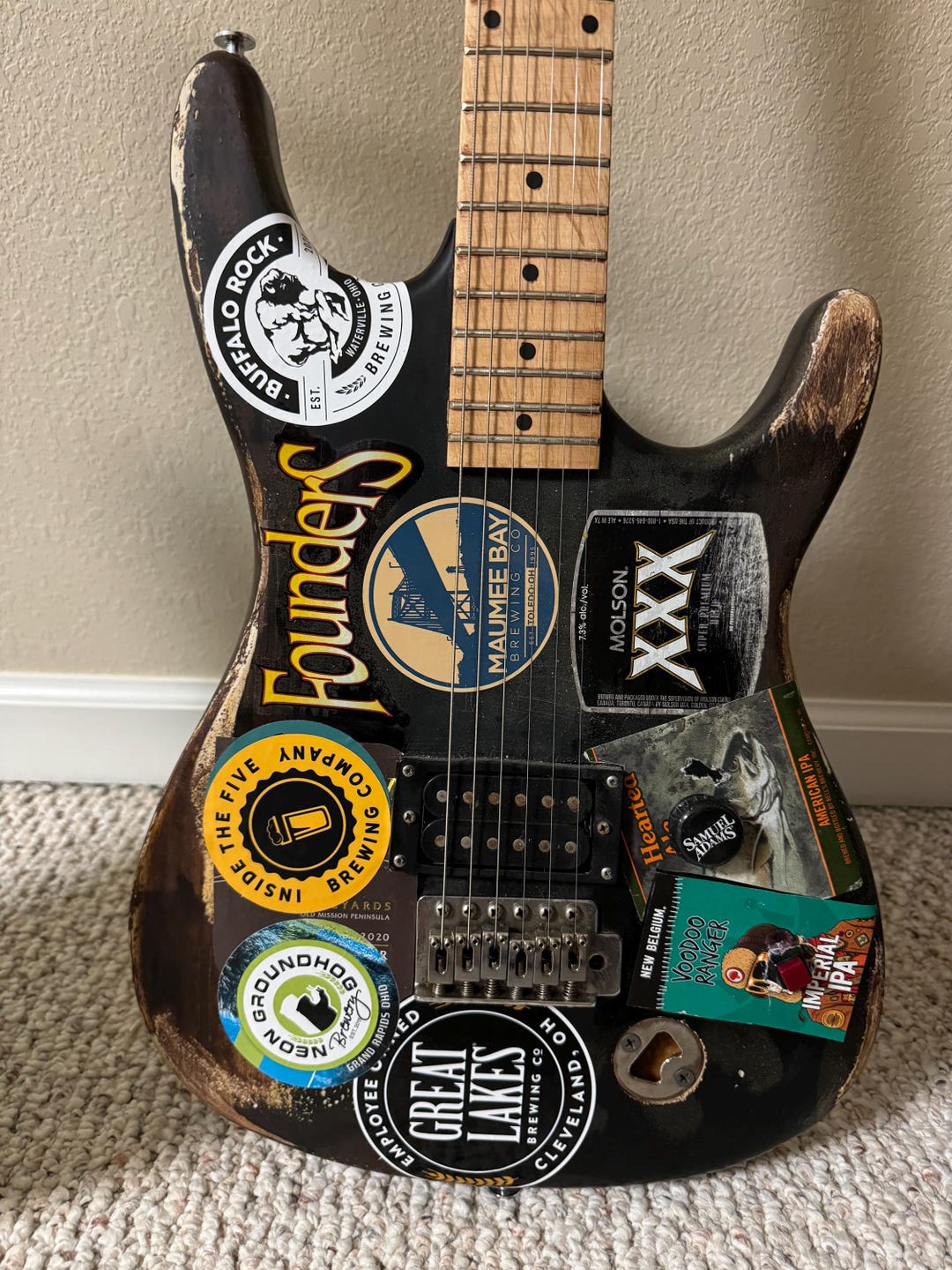 Strat Style Electric Guitar "bts Distressed" - Etsy