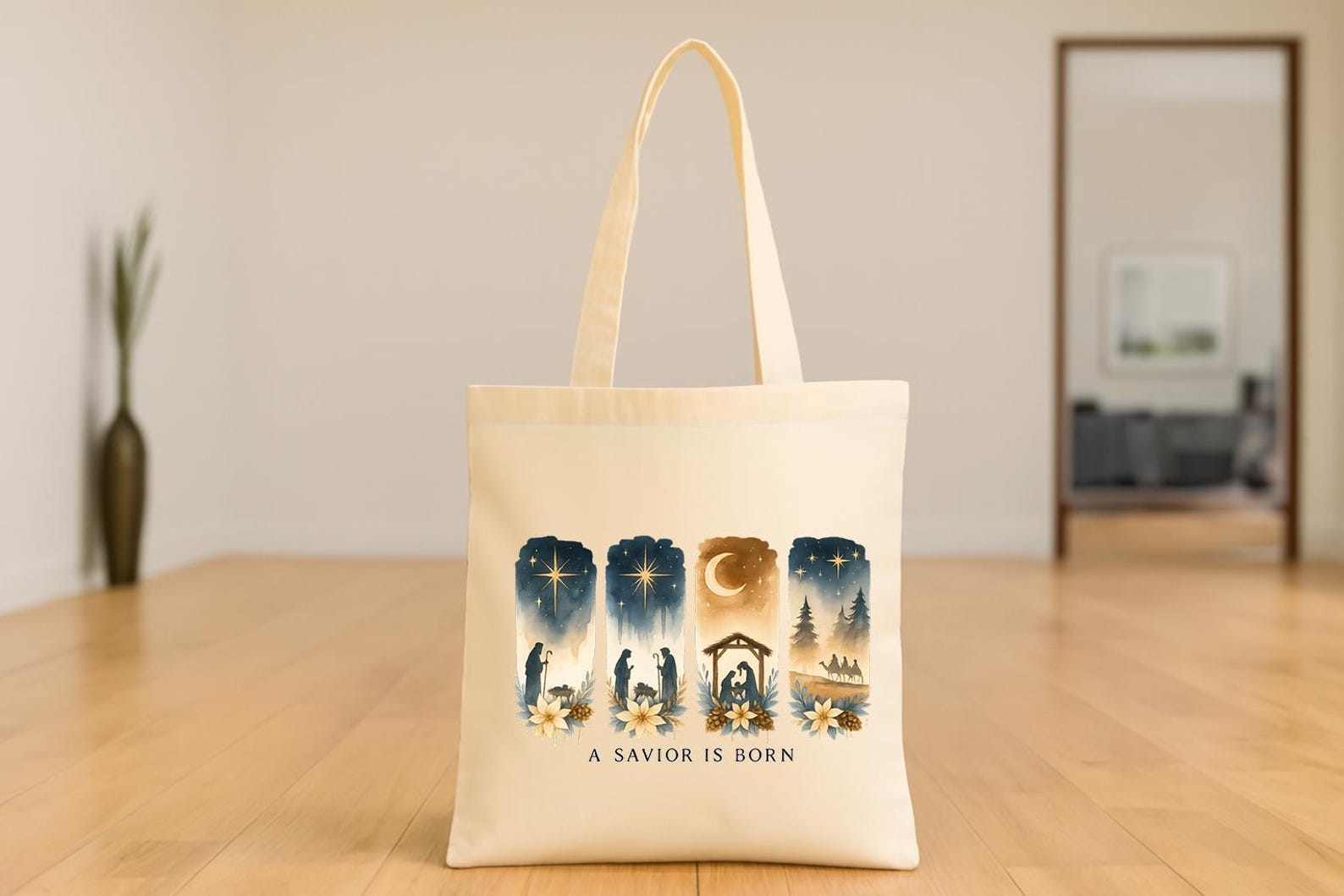 A Savior is Born PNG, Christmas Sublimation, Bow Nativity PNG ...