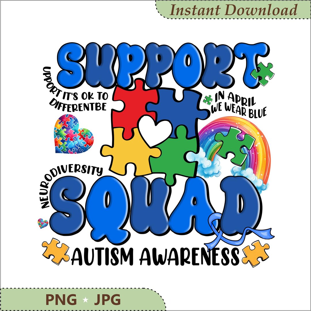 Family Autism Support Squad Png, Autism Awareness PNG, Autism Teacher ...