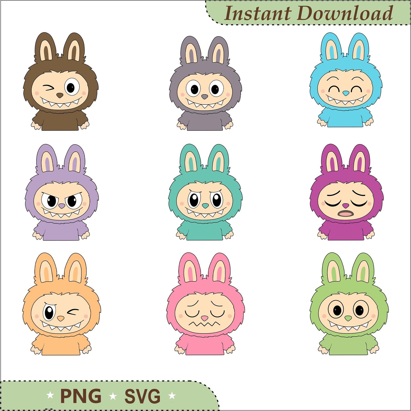 Labubu Designs SVG Bundle, Labubu Clipart, Labubu PNG, Cute Labubu Png ...