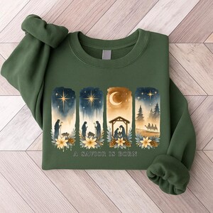 A Savior is Born PNG, Christmas Sublimation, Bow Nativity PNG ...
