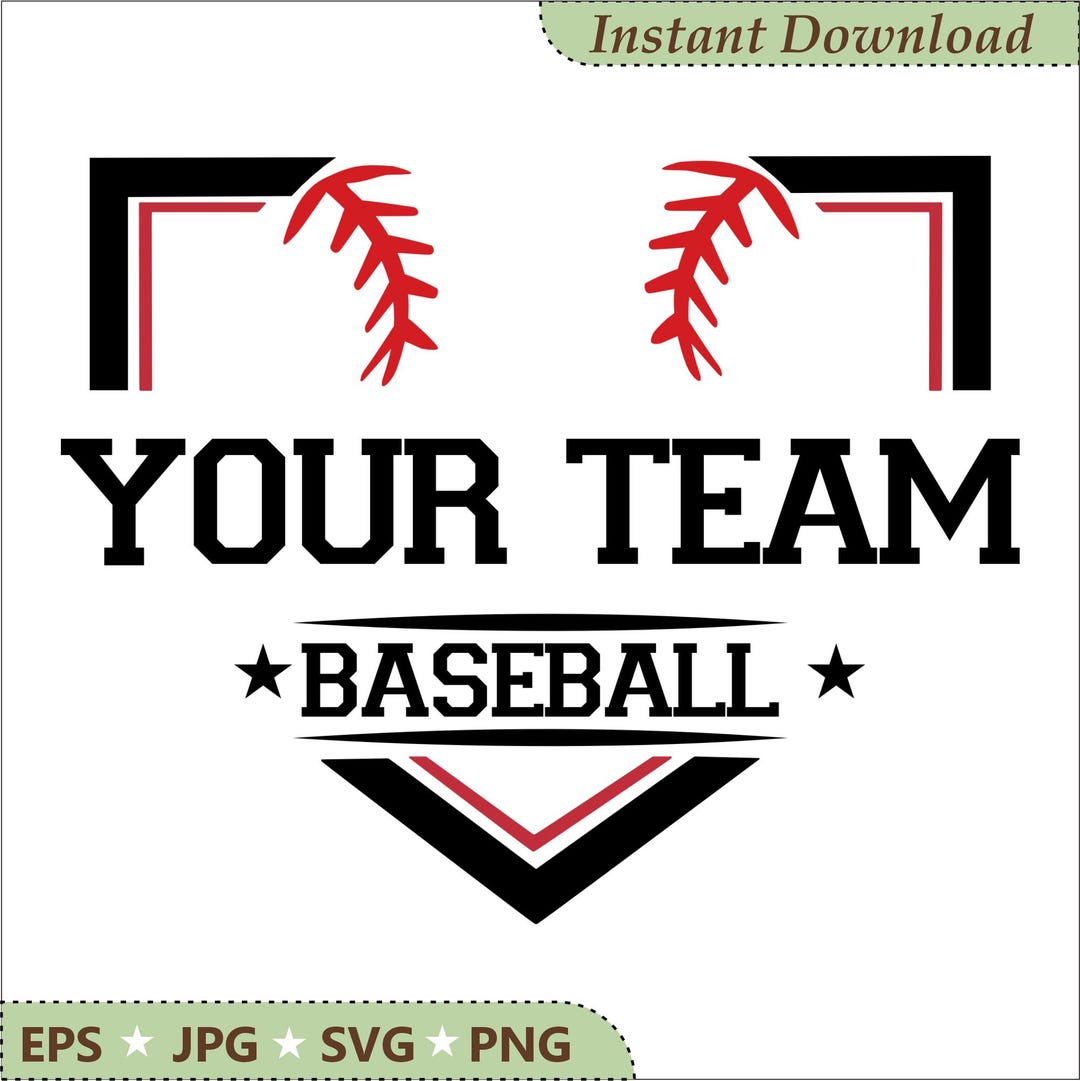 Baseball Team SVG Template PNG, Custom Logo Cut File for Cricut ...