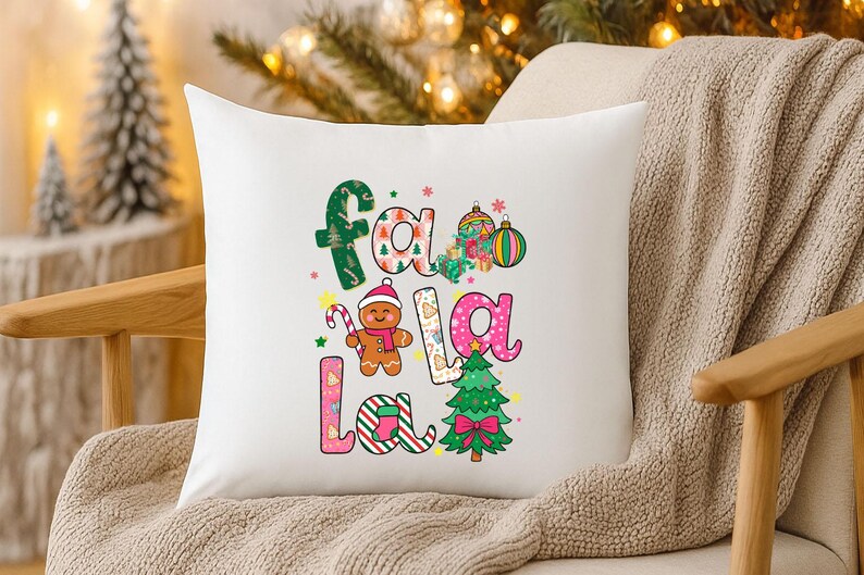Falala Christmas Sublimation, Colorful Christmas Png, Preppy Christmas ...