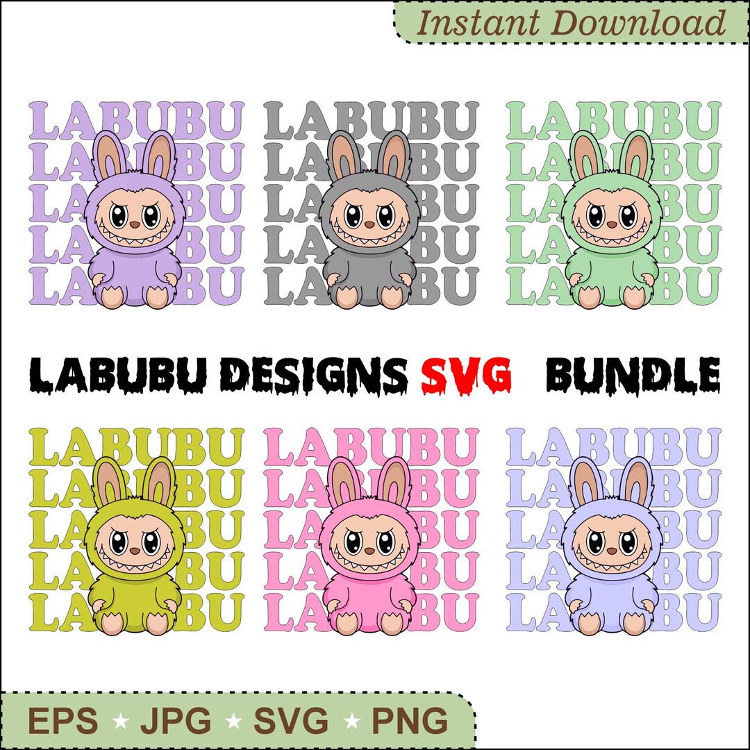 Labubu Designs SVG Bundle, Labubu Clipart, Labubu PNG, Cute Labubu ...