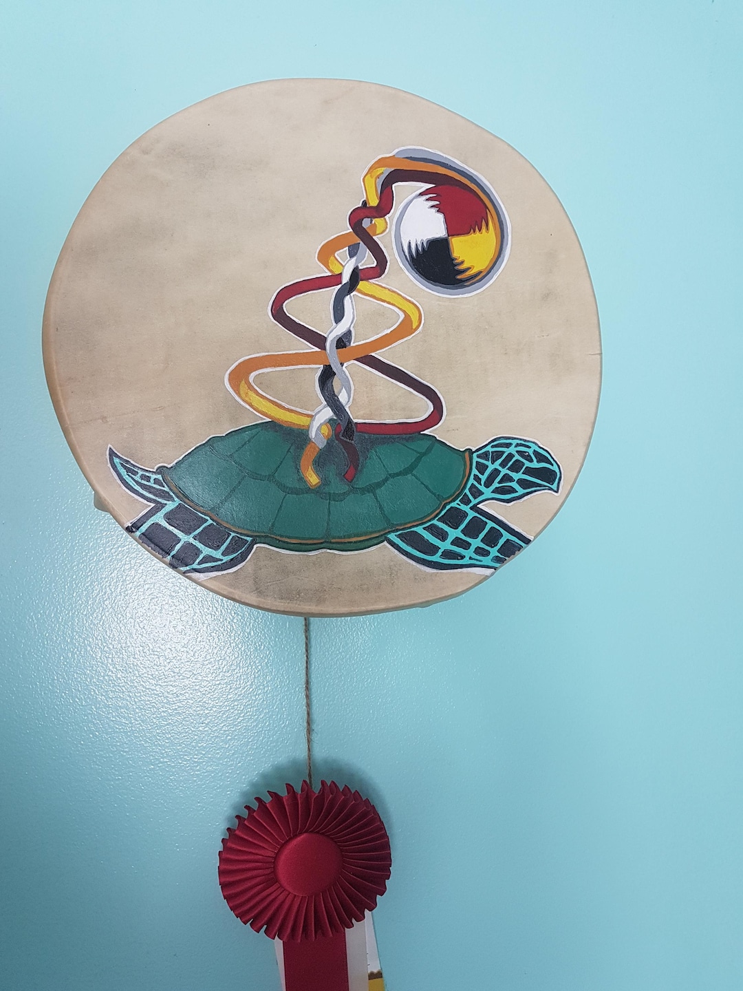 Authentic Indigenous Hand Drum Painted by Aboriginal Artist Isaiah Loft ...