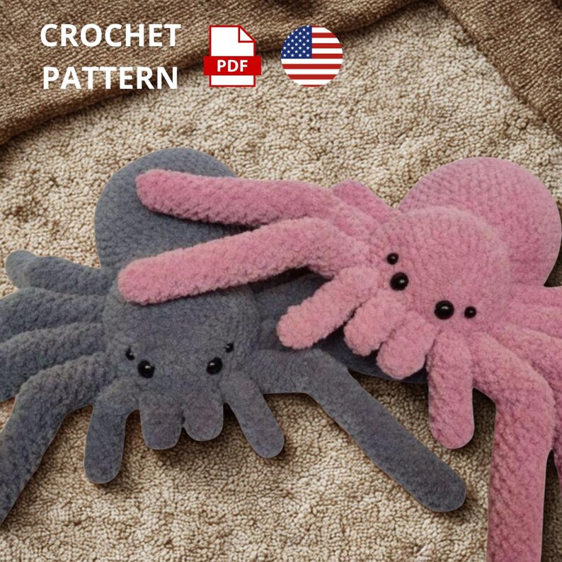 Amigurumi Spider Crochet Pattern PDF – Stuffed Tarantula Toy – Easy ...