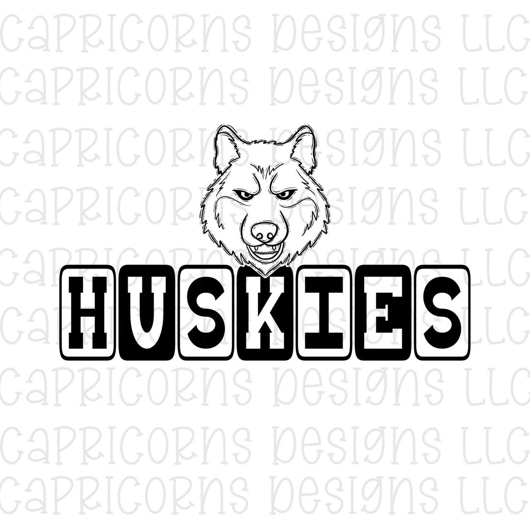 Huskies Mascot Doodle PNG | Block - Etsy