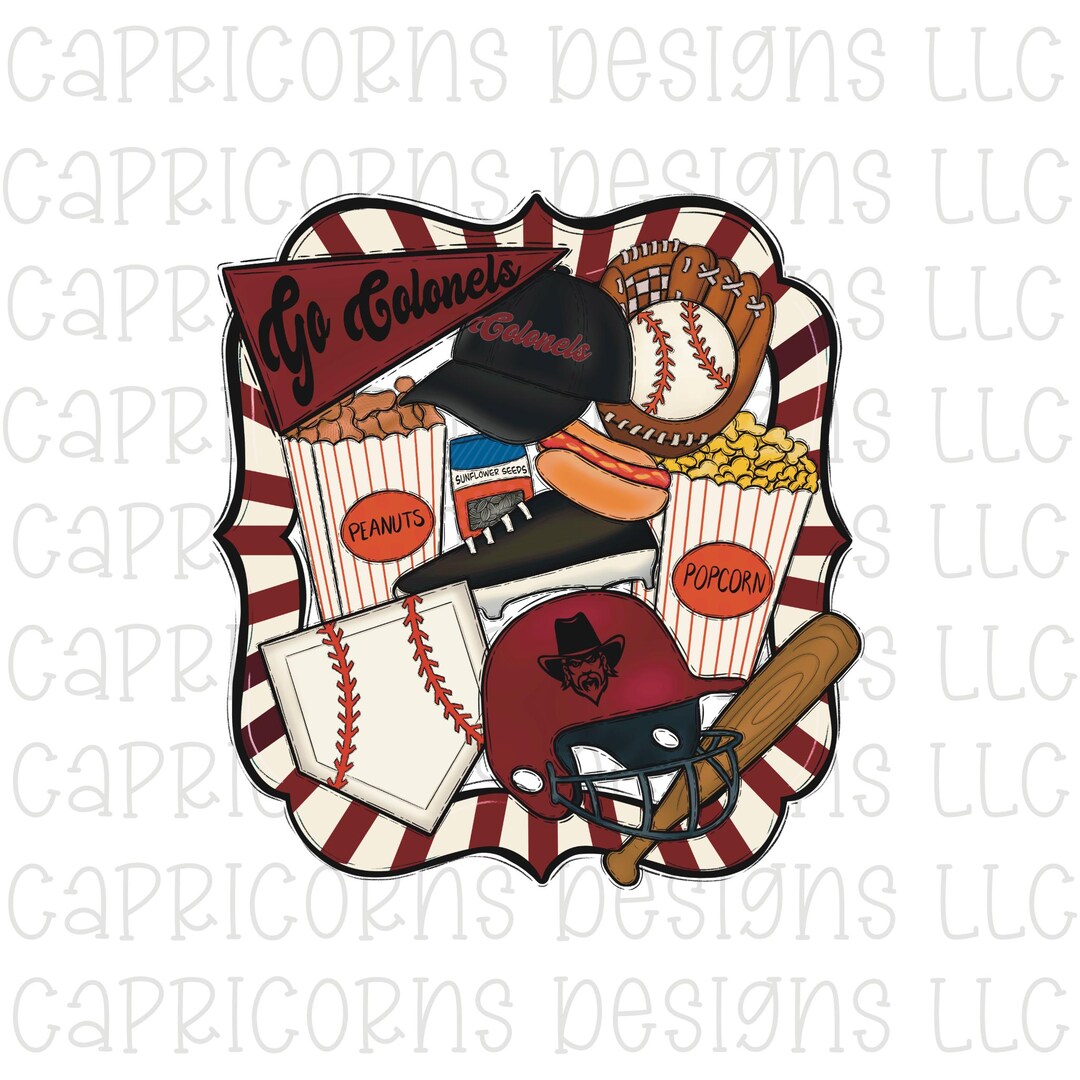 Colonels Mascot Doodle PNG | Grunge | Distressed | Baseball - Etsy