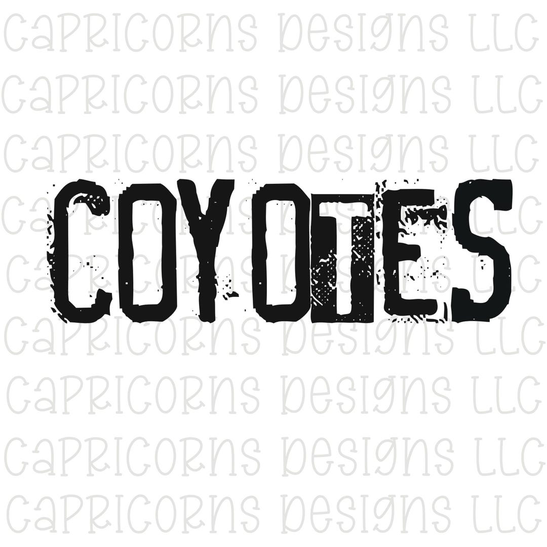 Coyotes Mascot Doodle PNG | Grunge | Distressed - Etsy
