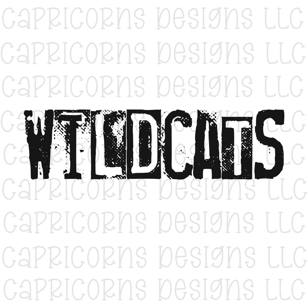 Wildcats Mascot Doodle PNG | Grunge | Distressed - Etsy