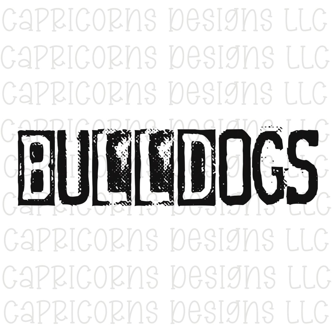 Bulldogs Mascot Doodle PNG | Grunge | Distressed - Etsy