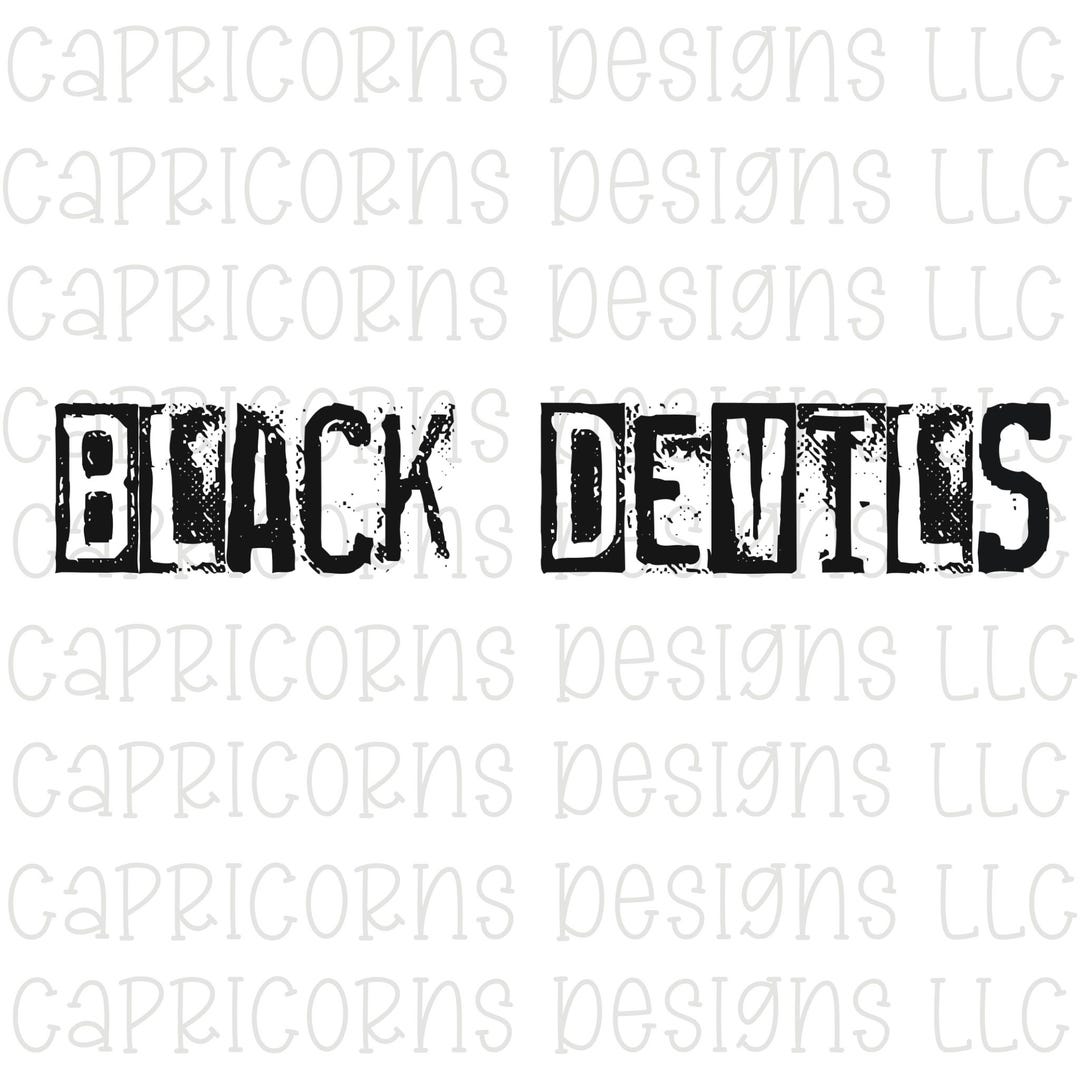 Black Devils Mascot Doodle PNG | Grunge | Distressed - Etsy