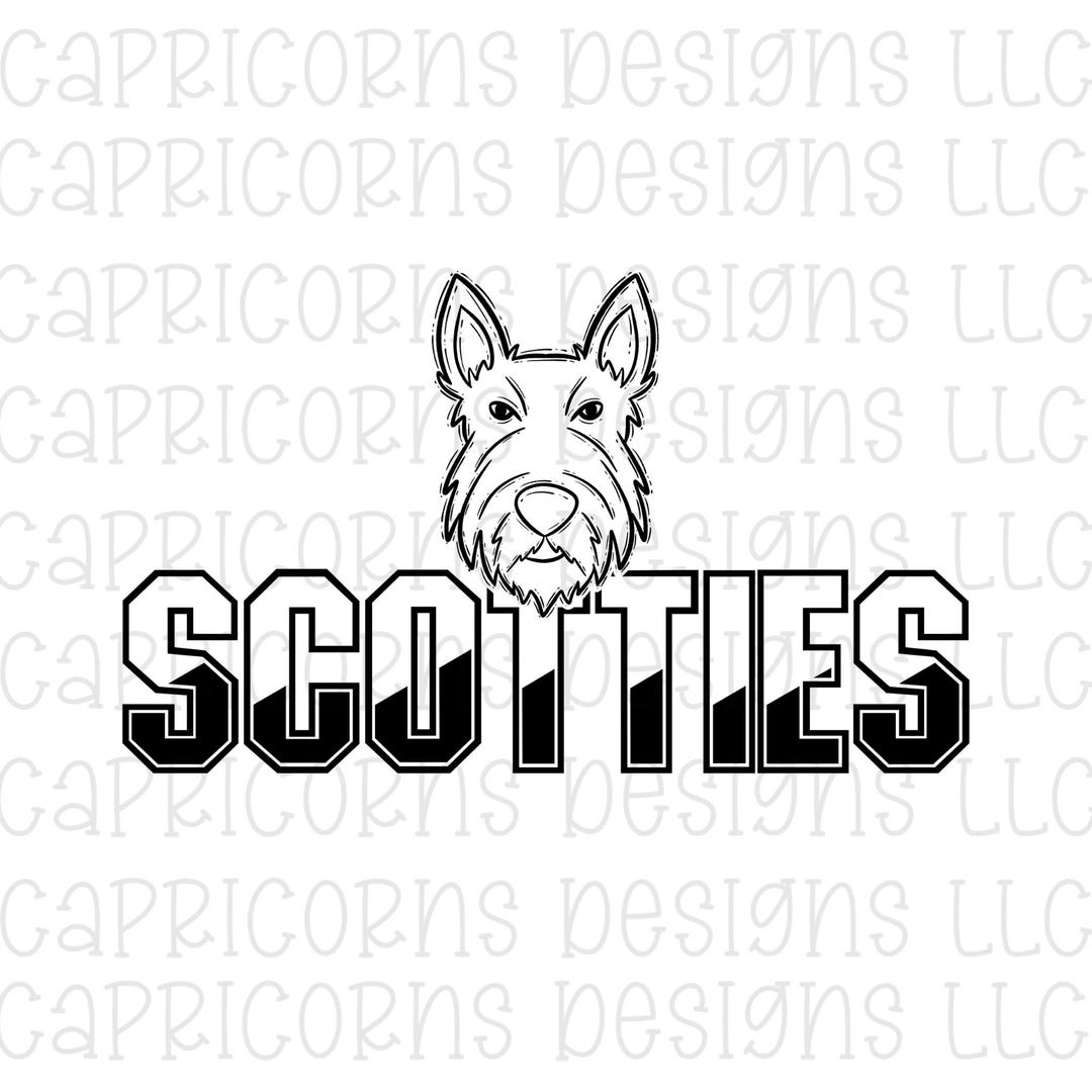 Scotties Mascot Doodle PNG | Block - Etsy