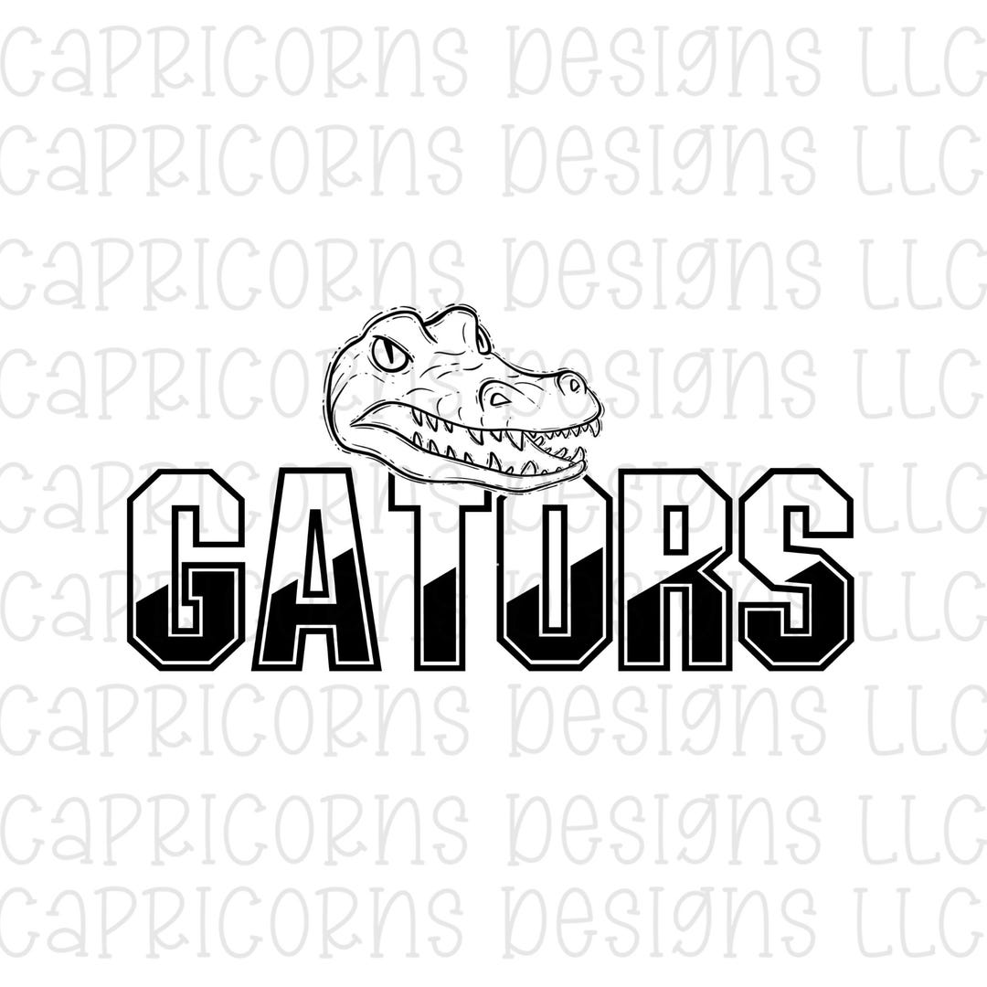 Gators Mascot Doodle PNG | Block - Etsy