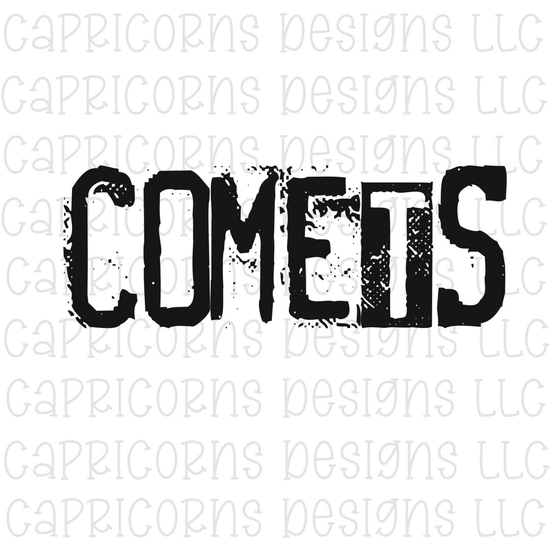 Comets Mascot Doodle PNG | Grunge | Distressed - Etsy