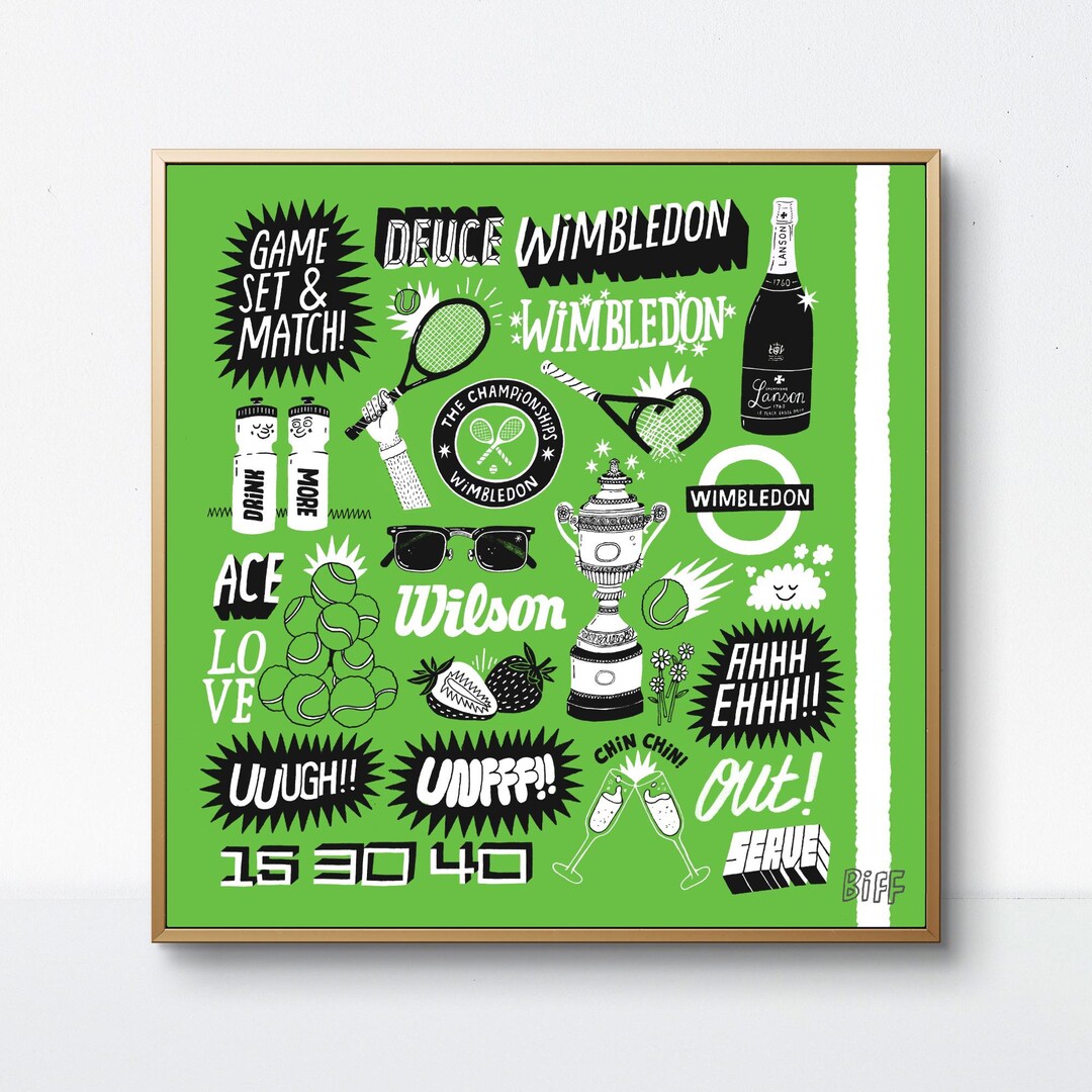 Handmade Wimbledon Tennis Art Print – Grand Slam Wall Decor | Wimbledon ...