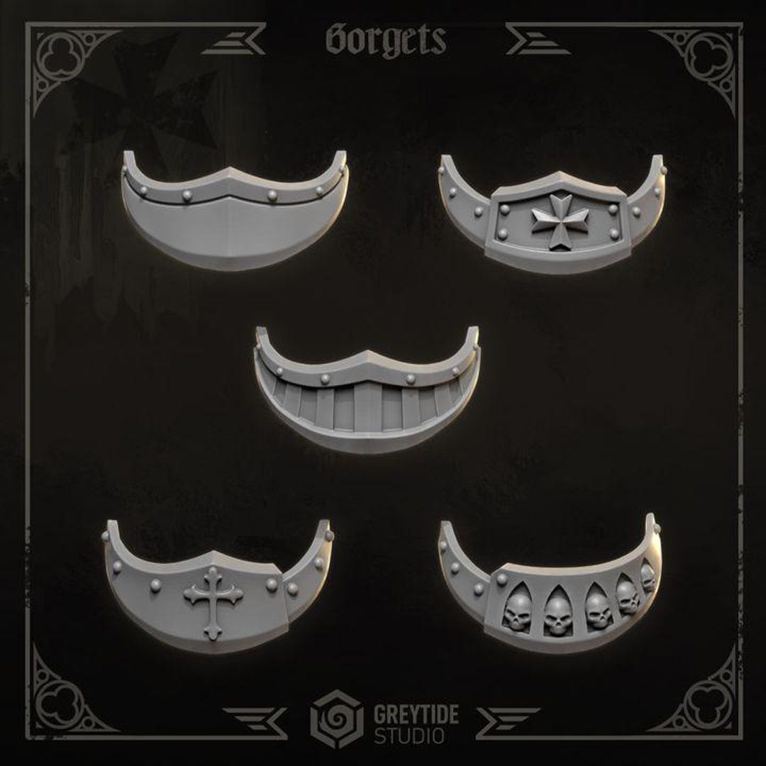 Big Armor Gorgets | Greytide Studio | 3D Printed Resin Miniatures for ...