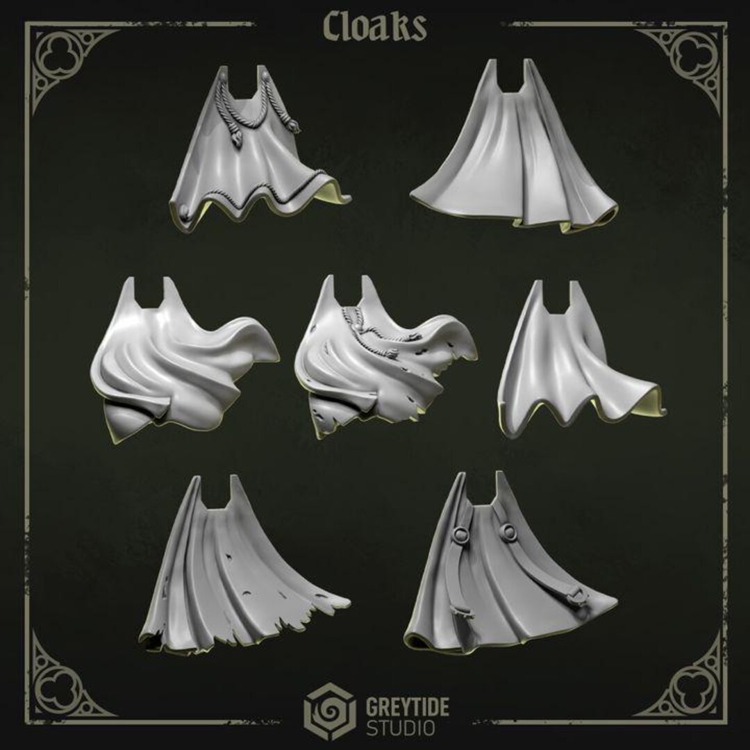 Capes and Cloaks Greytide Studio 3D Printed Resin Miniatures for ...