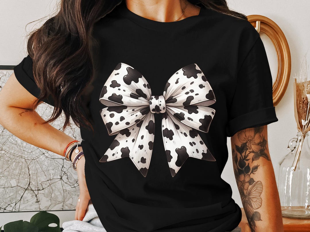 Coquette Cow Print Bow PNG: Soft Girl Clipart (digital Download) - Etsy
