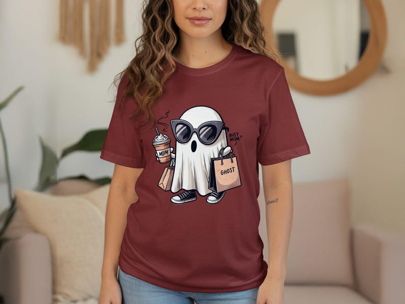 Busy Mom Ghost PNG: Funny Halloween Spooky Season Tee - Etsy