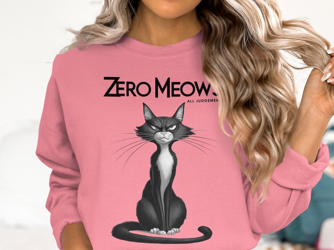 Zero Meows Sarcastic Cat PNG Digital Download, Sublimation Design ...