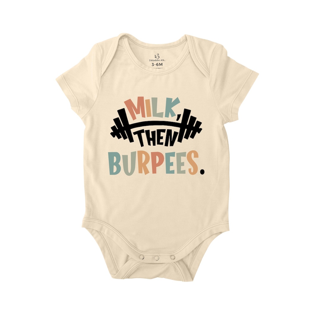Funny Baby Bodysuit, Milk Then Burpees Baby Onesie, Baby Shower Gift ...