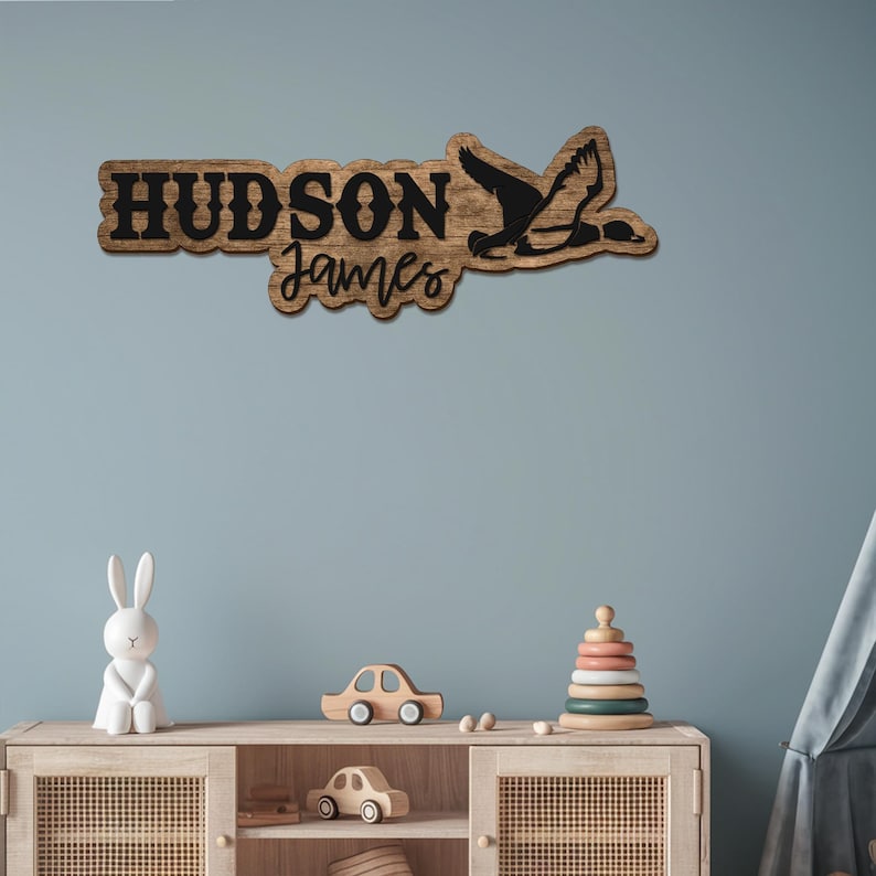 Custom Duck and Wildlife Name Sign | Nursery Wall Decor, Personalized ...