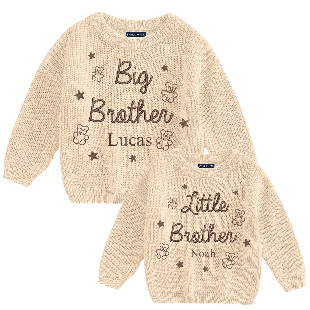 Personalized Matching Sibling Set, Sibling Matching Sweater Set ...
