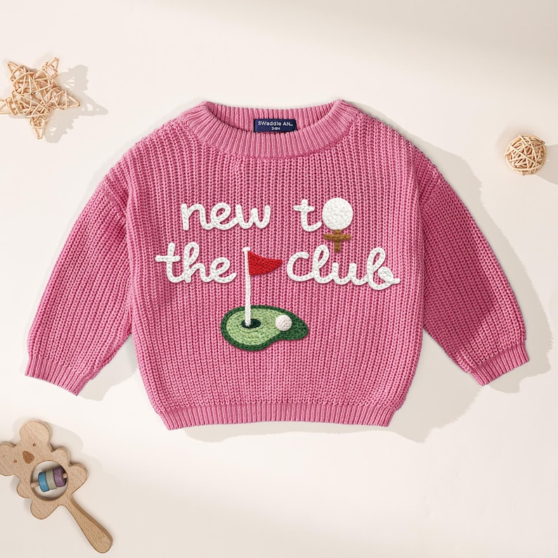 Embroidered New to the Club Sweater, Baby Golf Club, Baby Sports Team ...