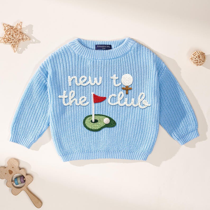 Embroidered New to the Club Sweater, Baby Golf Club, Baby Sports Team ...