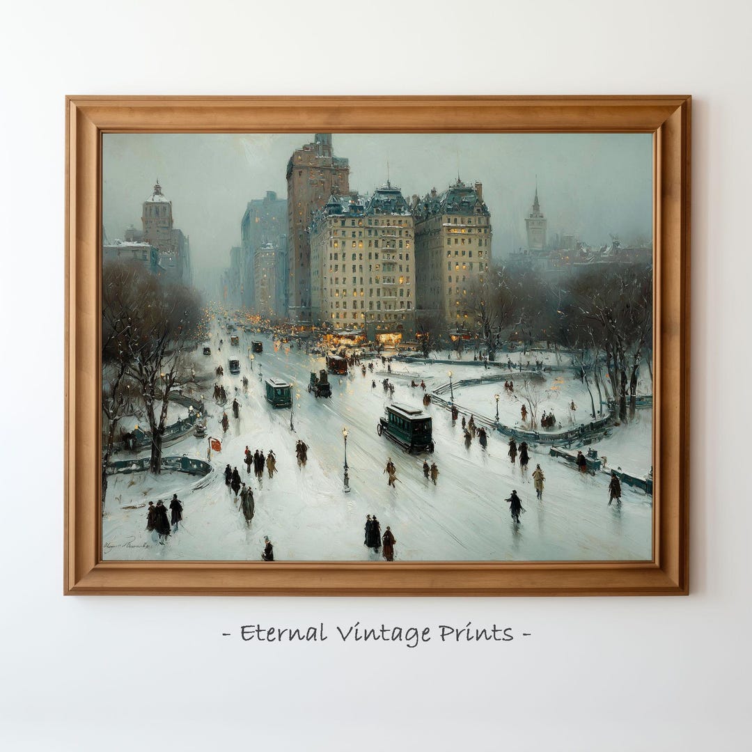 Vintage Prohibition Era New York City Boulevard in Winter | Snowy 1900s ...