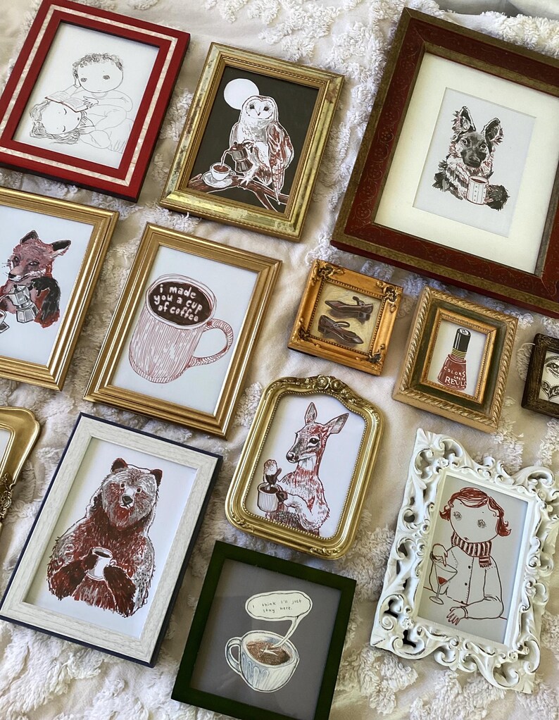 Fox Drawing - Original Framed Artwork, Not a Print - Whimsical ...