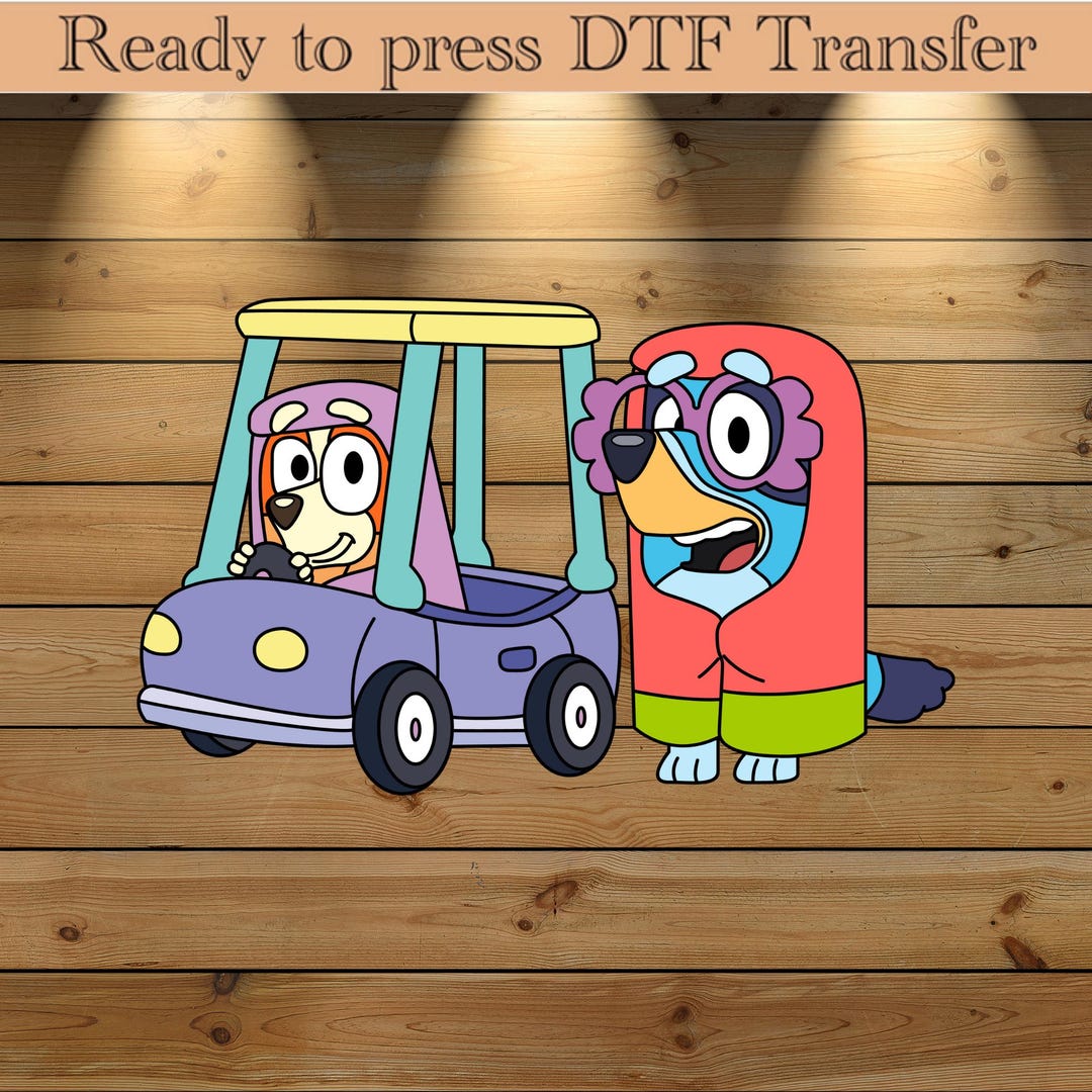Custom Bluey Family Ready to Press DTF Print, Bluey Characters Ready to ...