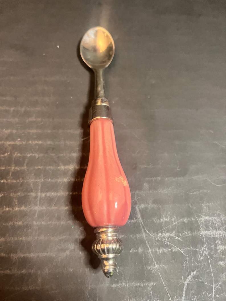 Vintage Colorful Handled Spoons – Set of 4 | Pastel Ceramic & Metal ...