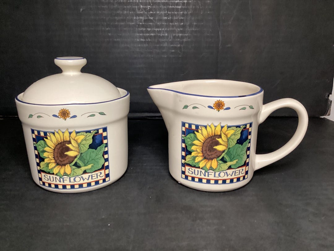 Susan Winget Sugar and Creamer Sunflower Set - Etsy