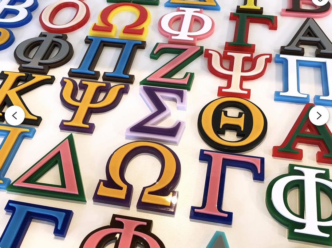 DOUBLE LAYER Shiny Greek Laser Cut Acrylic Letters and Numbers / Custom ...