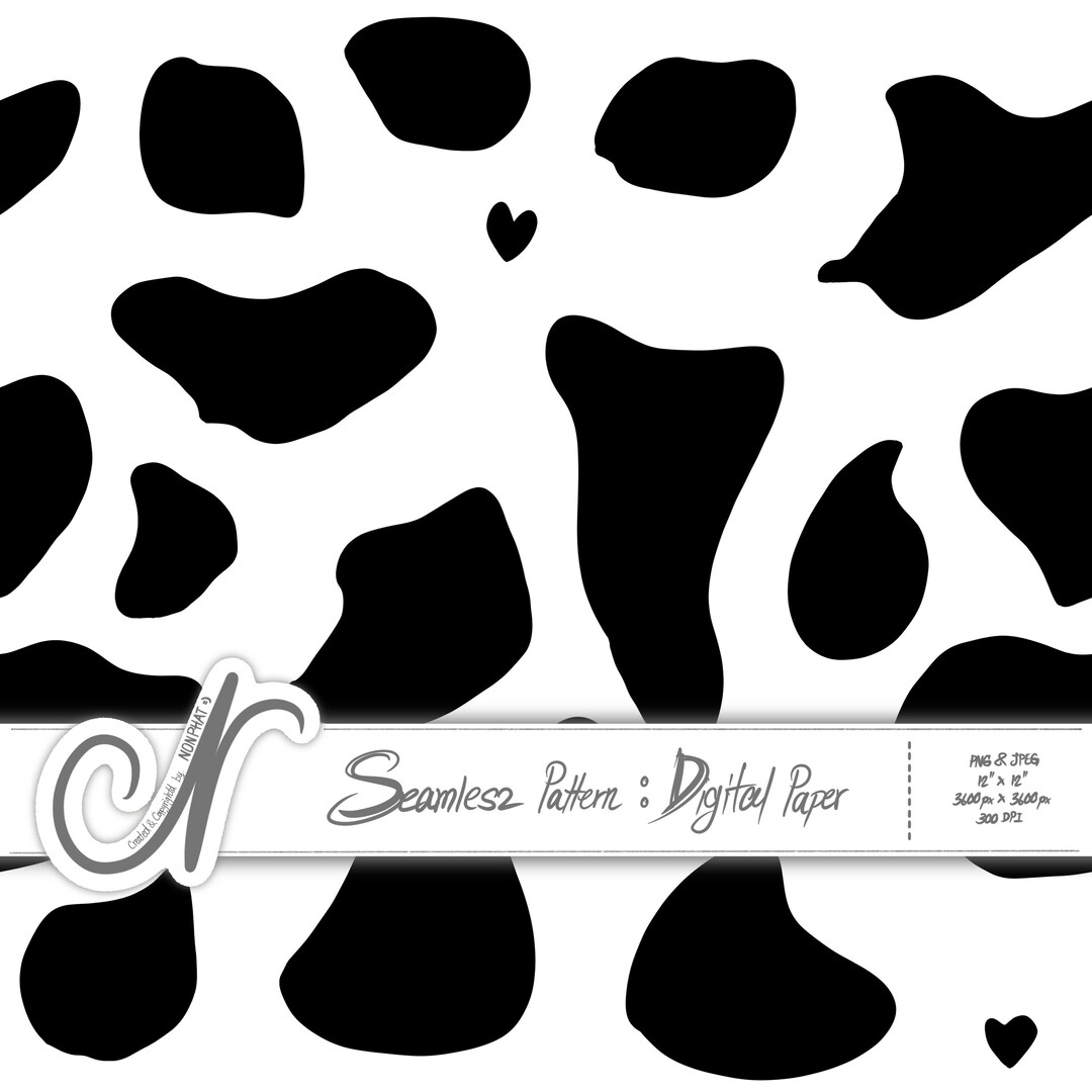 COW POINT PATTERN - Seamless Animal Pattern - 5 - Digital Paper, High ...