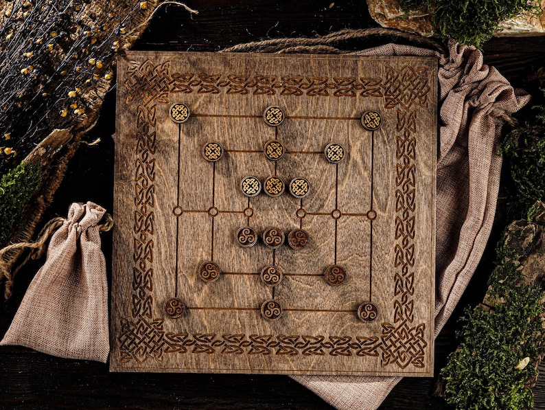 Nine Mans Morris Game, Mill Board Game, Cowboy Checkers, Handcrafted ...