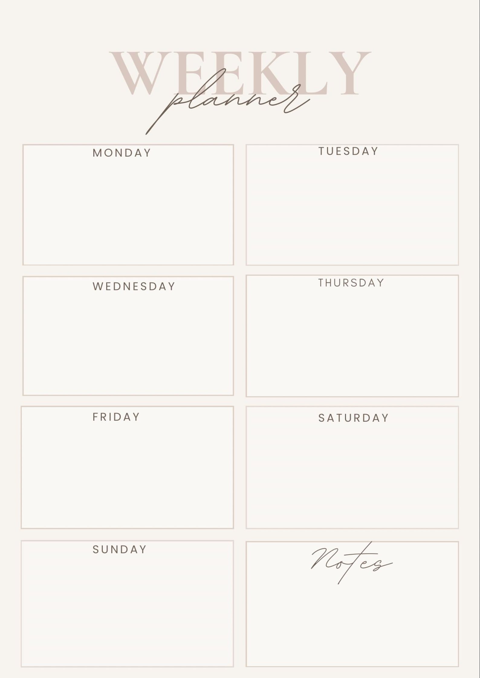 Minimal Weekly Planner Printable PDF - Etsy