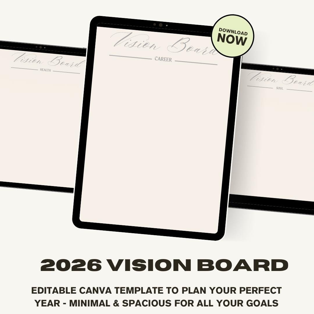 Editable Vision Board Template | Minimalist Aesthetic Digital Planner ...