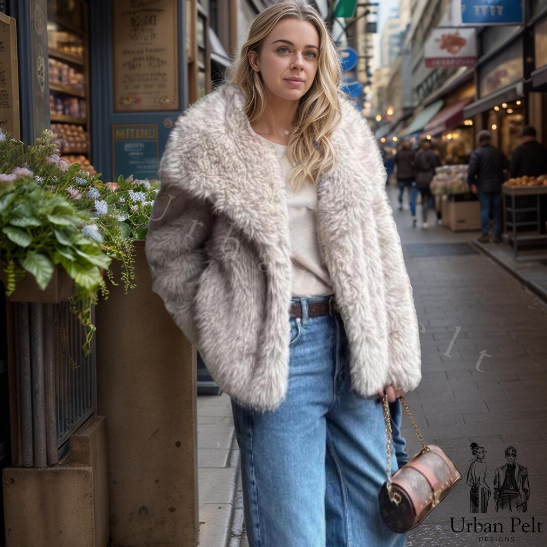 Modern Faux Fur Coat - Cozy Fur Jacket, Trendy Winter Jacket, Soft Fur ...