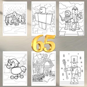 65 Pages Roblox Coloring Book: Fun Activity for Kids (digital Download ...