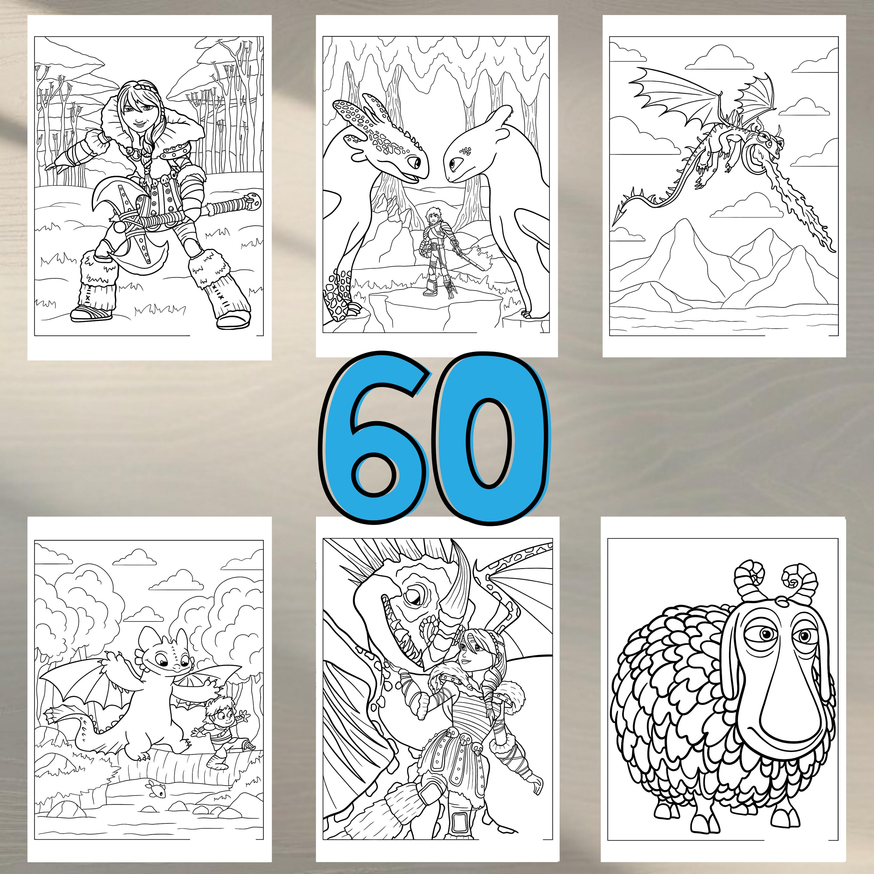 How to Train Your Dragon Coloring Book: 60 Pages (digital Download) - Etsy