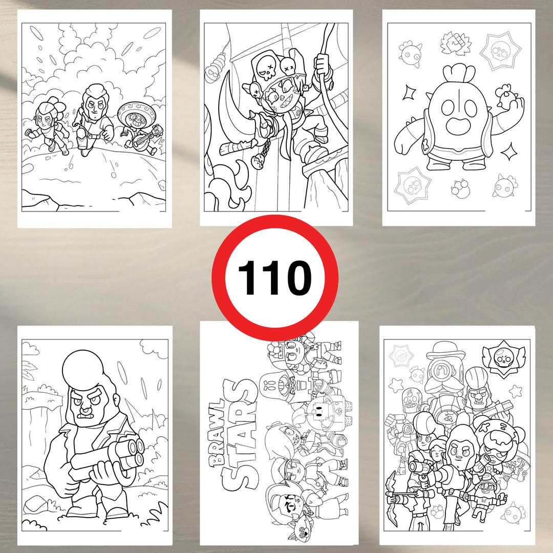 Brawl Stars Coloring Book: 110 Pages of Fun (digital Download) - Etsy