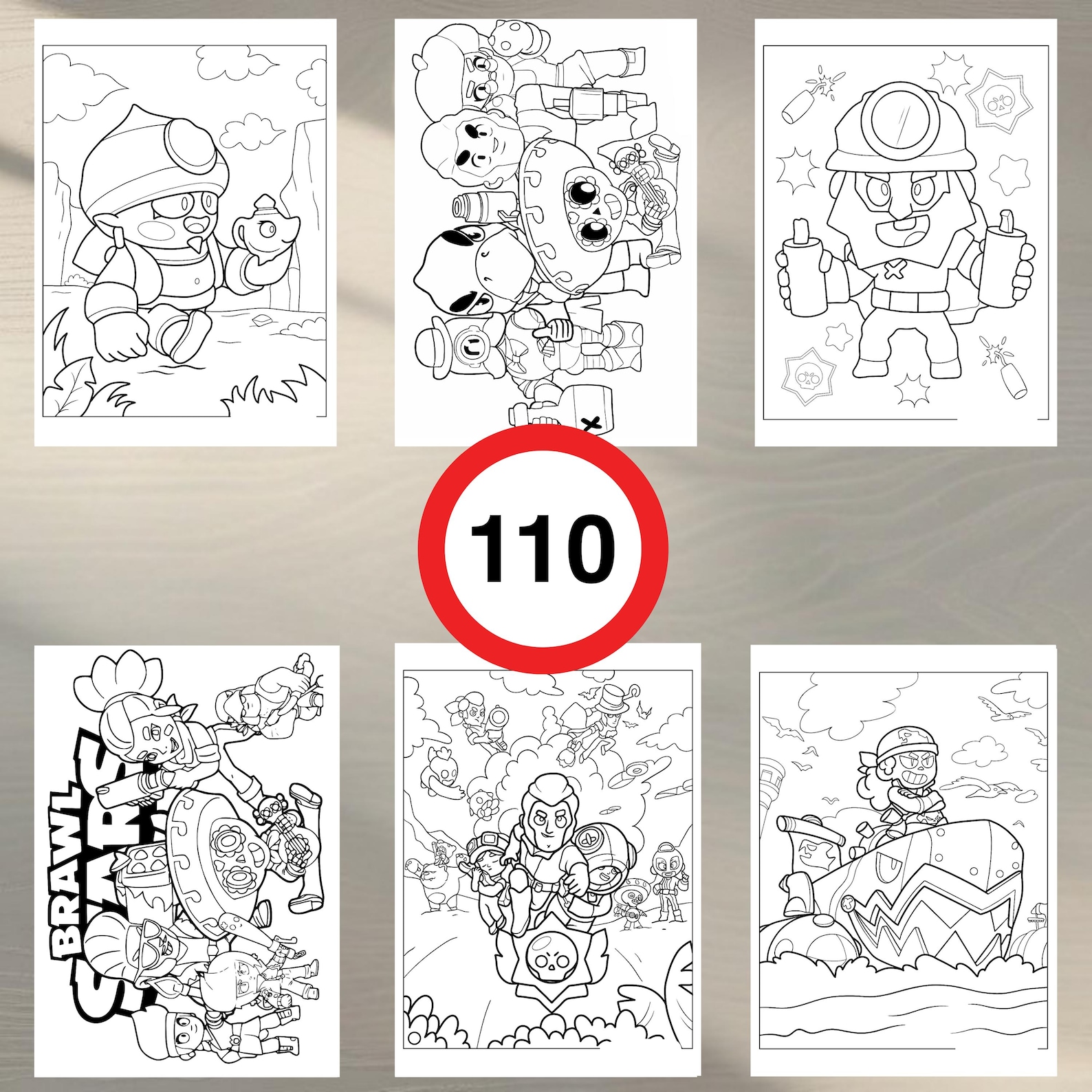 Brawl Stars Coloring Book: 110 Pages of Fun (digital Download) - Etsy